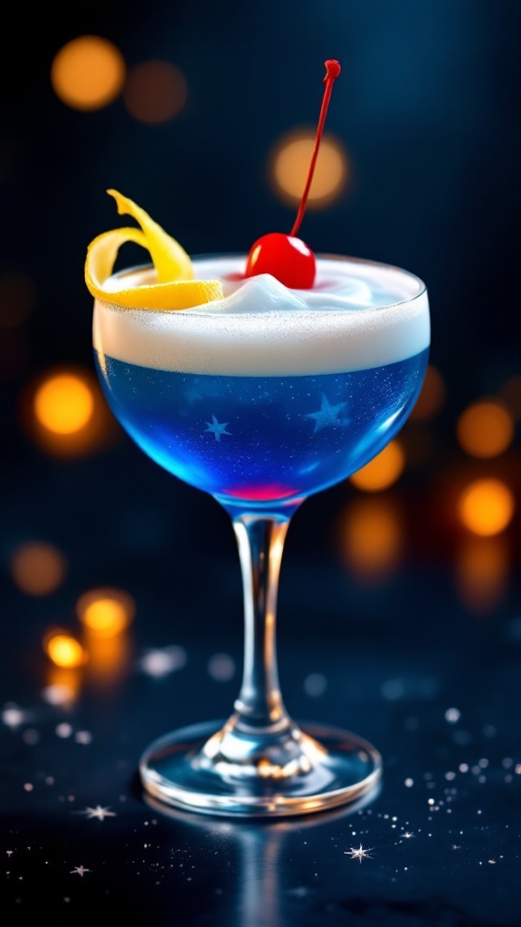 Starry Night Sour Cocktail Recipe - The Sip Spot - Cocktails Made Easy