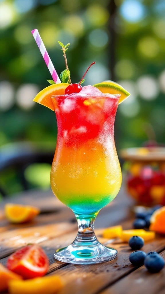 Vibrant Rainbow Paradise Cocktail Recipe - The Sip Spot - Cocktails ...