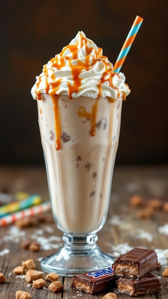 Decadent Snickers Bar Milkshake Recipe - The Sip Spot - Cocktails Made Easy